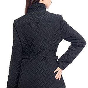 S P Y M Womens Diamond Quilted Jacket Lightweight Padding Coat with Pockets, Regular and Plus Size