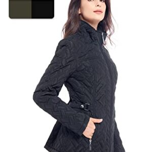 S P Y M Womens Diamond Quilted Jacket Lightweight Padding Coat with Pockets, Regular and Plus Size