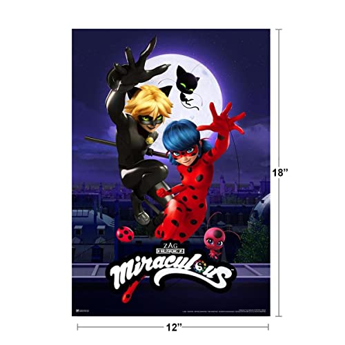 Miraculous Ladybug and Cat Noir Team Up Cartoon TV Series Movie Miraculous Ladybug Merchandise Miraculouses Miraculous Ladybug Poster Girls Bedroom Cool Wall Decor Art Print Poster 12x18