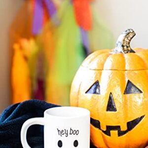 Pearhead Halloween Mug Set, Good Morning Pumpkin and Hey Boo Coffee Mugs, Novelty Fall Holiday Cups, Set of 2, 13 oz