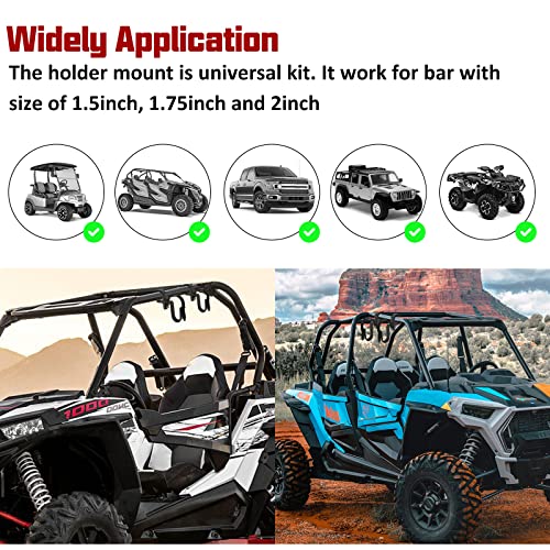 SUNPIE UTV Gun Rack, Upgrade Rubber Strap for 1.5 1.75 1.875 2inch Round Roll Bar Mount Holder Compatible with Polaris Ranger RZR General Can am Maverick X3 Defender Honda Pioneer Talon Kawasaki