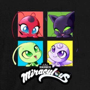 Pop Threads Miraculous Ladybug and Cat Noir Merch Kwamis Tikki Tee Shirt for Women Black S