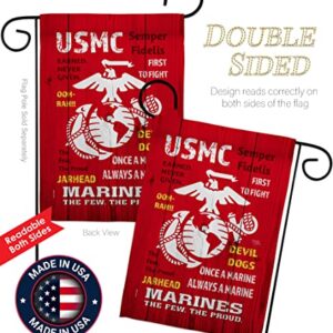 Breeze Decor USMC Garden Flag Set Mailbox Hanger Armed Forces Marine Corps Semper Fi United State American Military Veteran Retire Official House Banner Small Yard Gift Double-Sided, Made in USA