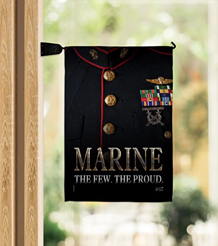 Dress Blue Marine Garden Flag - Set Mailbox Hanger Armed Forces Corps USMC Semper Fi United State American Military Veteran Retire Official - House Banner Small Yard Gift Double-Sided 13 X 18.5