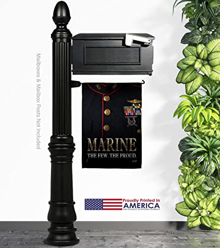 Dress Blue Marine Garden Flag - Set Mailbox Hanger Armed Forces Corps USMC Semper Fi United State American Military Veteran Retire Official - House Banner Small Yard Gift Double-Sided 13 X 18.5