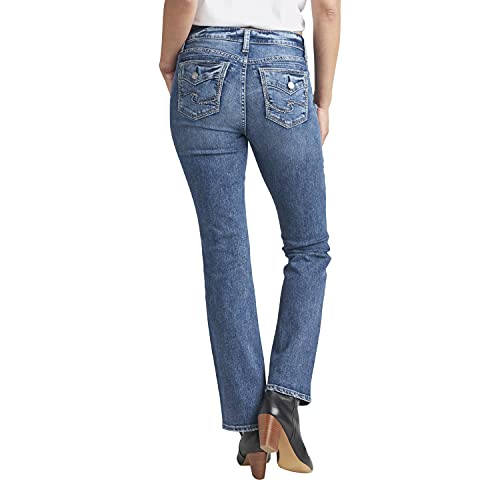 Silver Jeans Co. Women's Elyse Mid Rise Slim Bootcut Jeans, Dark Wash Epx362, 29W x 31L