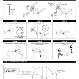 Mega Handles Entry Single I Entry Lever Door Handle and Single Cylinder Deadbolt Lock and Key Combo Pack - Heavy Duty Square Locking Lever Set for Left or Right-Handed Doors - Satin Nickel