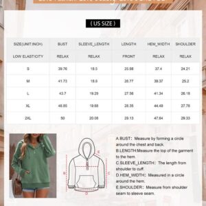 Dokotoo Women's Fashion Hoodies & Sweatshirts Drawstring Long Sleeve Front Button Collar Hooded Pullover with Pockets Winter Sweatshirts for Women Plus Size Casual Ladies Fall Shirt Tops XXL Green