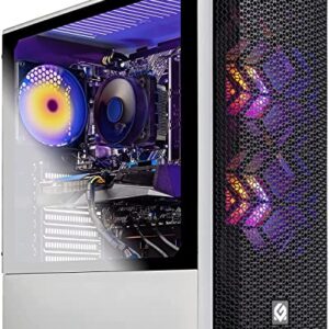 Skytech Gaming Blaze 3.0 Gaming Computer PC Desktop - Intel i3-10100F, GTX 1650, 500GB SSD, 8GB DDR4 3000, RGB Fans, AC WiFi, Windows 10 Home 64-bit, White