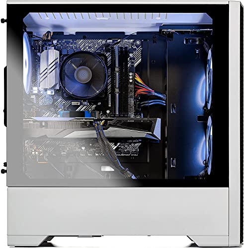 Skytech Gaming Blaze 3.0 Gaming Computer PC Desktop - Intel i3-10100F, GTX 1650, 500GB SSD, 8GB DDR4 3000, RGB Fans, AC WiFi, Windows 10 Home 64-bit, White