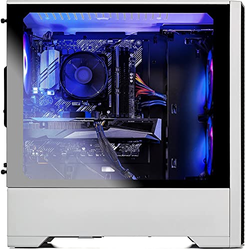 Skytech Gaming Blaze 3.0 Gaming Computer PC Desktop - Intel i3-10100F, GTX 1650, 500GB SSD, 8GB DDR4 3000, RGB Fans, AC WiFi, Windows 10 Home 64-bit, White