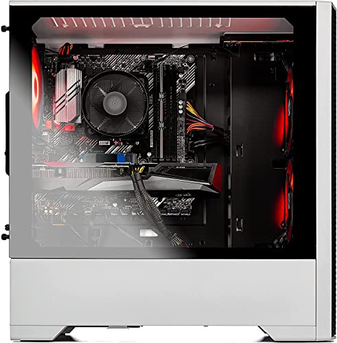 Skytech Gaming Blaze 3.0 Gaming Computer PC Desktop - Intel i3-10100F, GTX 1650, 500GB SSD, 8GB DDR4 3000, RGB Fans, AC WiFi, Windows 10 Home 64-bit, White