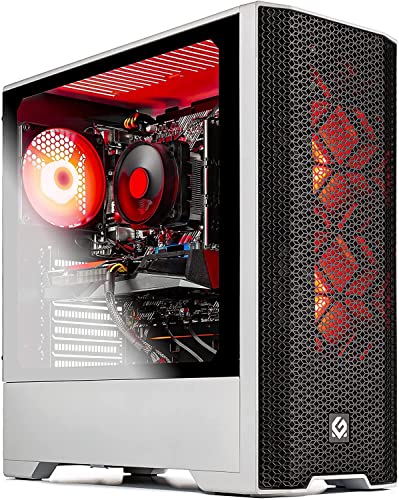 Skytech Gaming Blaze 3.0 Gaming Computer PC Desktop - Intel i3-10100F, GTX 1650, 500GB SSD, 8GB DDR4 3000, RGB Fans, AC WiFi, Windows 10 Home 64-bit, White