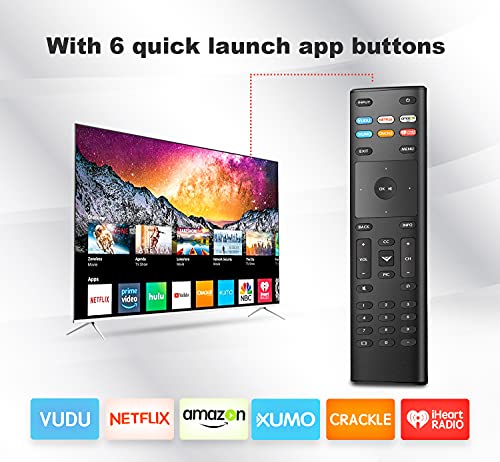 Universal Remote-Control for Vizio Smart-TV, Remote-XRT136-Replacement Compatible with LED LCD HDTV 4K UHD and More TVs …