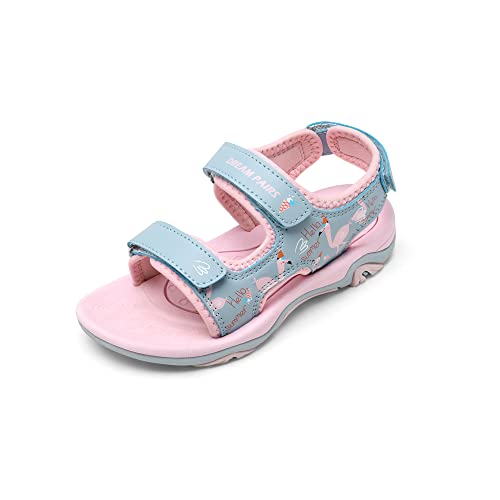 DREAM PAIRS Boys Girls SDAS226K Fashion Athletic Summer Sports Sandals Pink/Blue/Flamingo Size 12 Little Kid