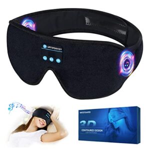 sleep headphones, bluetooth 3d sleep eye mask white noise watotgafer auto shut off wireless sleeping headphones with ultra-thin stereo speakers for side sleepers insomnia travel nap gifts men women