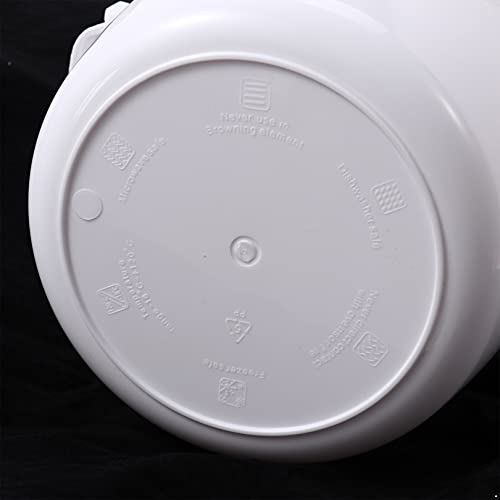 FEESHOW Food Grade Portable Microwave Rice Cooker with Rice Paddle White Medium