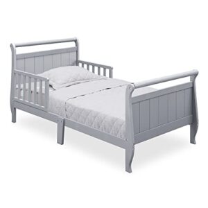 delta children wood sleigh toddler bed, grey, crib