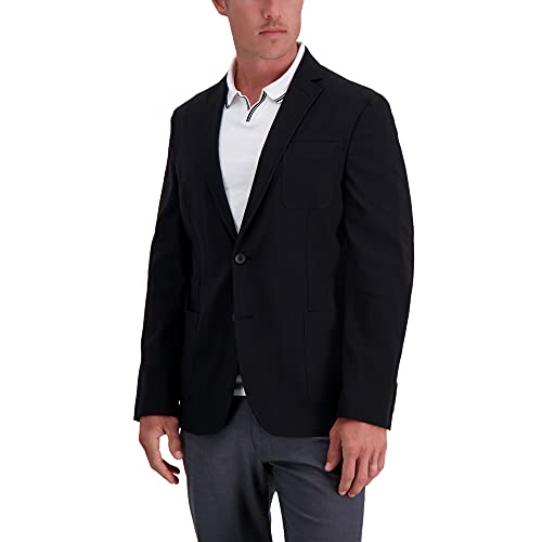 Haggar Men's Smart Wash Performance Blazer & Jackets, Black, 48-50-L