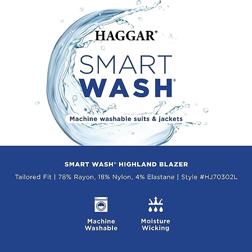 Haggar Men's Smart Wash Performance Blazer & Jackets, Black, 48-50-L