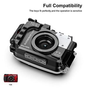 Sea frogs Waterproof Camera Housing Compatible with Olympus TG-6 IPX8 60m/196ft Maximum Diving Depth Underwater Camera Case for Diving, Surfing, Rowing, Skiing Black