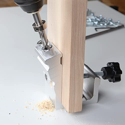 VINWOX 31 PCS Pocket Hole Jig Adjustable Woodworking Tools with Step Drill Bit and Robertson Screws & Bit, bezels for a Portable Unit or Mount to Bench