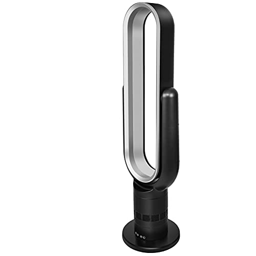 Simplelux Bladeless Tower Fan, Standing Fan, 10 Speeds Settings, 10-Hour Timing Closure, Low Noise, 39 Inches, Black