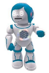 lexibook powerman kid - educational and bilingual english/spanish robot - walking talking dancing singing toy - stem programmable telling creating stories - quizzes shooting discs for kids - rob90us