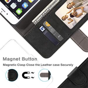 Shantime Oppo Reno 6 Pro 5G Case, Leather Wallet Case with Cash & Card Slots Soft TPU Back Cover Magnet Flip Case for Oppo Reno 6 Pro 5G Black