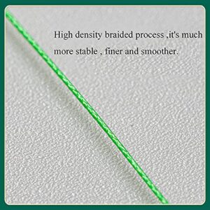 Green Braided Fishing Line, Highly Abrasion Resistant Braided Lines, Thin Diameter, Zero Stretch, Zero Memory, Easy Casting, Great Knot Strength, Color Fast (110YDS- 0.25mm -39LB)