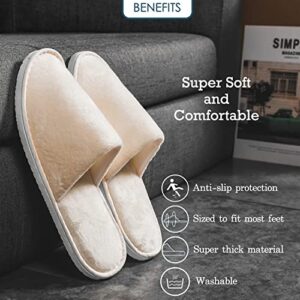 OSTADARRA 6 Pairs Spa Slippers, Non Slip Disposable For Guest, Washable Reusable, Which Can Be Used As Women Men, House, Indoor, Bathroom, Bedroom, Hotel, Bride Slippers