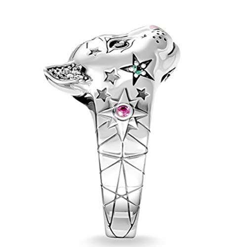 CSIYANJRY99 Animal Ring Animal Cat Lovers Jewelry,Cat Rings Vintage Cute Animal Matching Cat Rings Adjustable Open Rings for Women Men Cat Lovers(B-W)