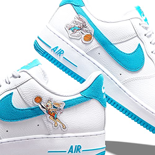 Nike Men's Air Force 1 Low Space Jam Tune Squad, White/Light Blue Fury/White, 9.5