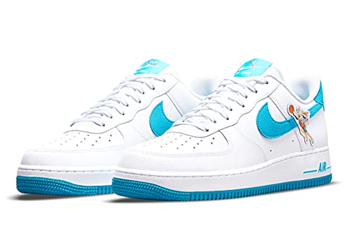 Nike Men's Air Force 1 Low Space Jam Tune Squad, White/Light Blue Fury/White, 9.5