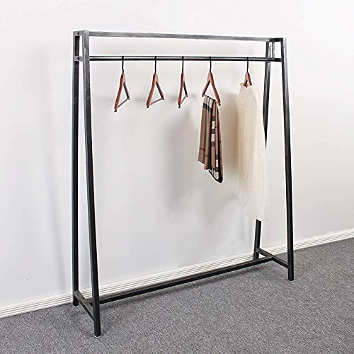 WJJAYY Moden Metal Clothes Rack with Clothing Hanging Rack Organizer for Laundry Drying Rack Display Racks Garment Racks,Retro Black