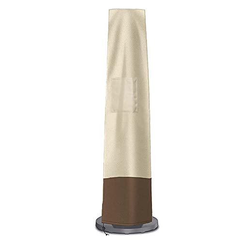 HABOPET Waterproof Tower Fan Cover Dust-proof Floor Fan Cover with Pocket Outdoor or Indoor Stand up Fan cover Khaki & Brown