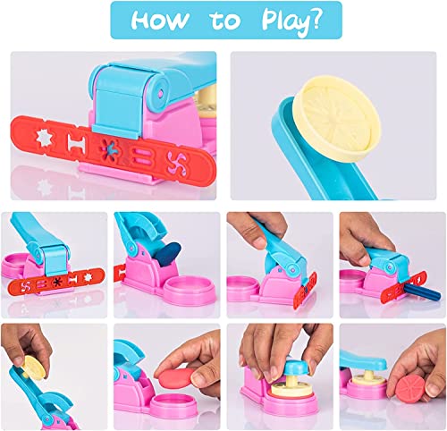 Dough Tools for Kids, 40Pcs Dough Kitchen Creations Set Includes Accessories Molds Scissors Rolling Pin with Storage Bag, Party Pack Dough Toys for Kids Toddlers Boys Girls