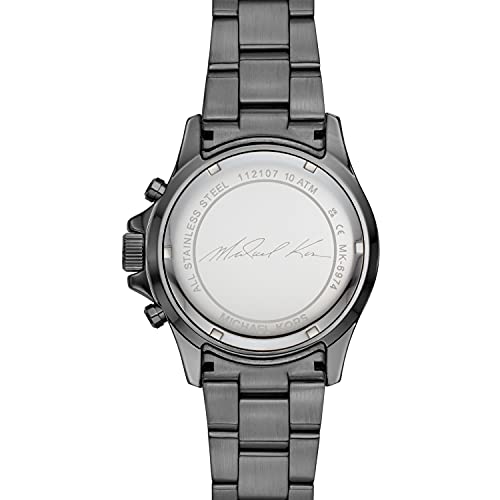 Michael Kors Women's Everest Quartz Watch with Stainless Steel Strap, Gunmetal, 22 (Model: MK6974)