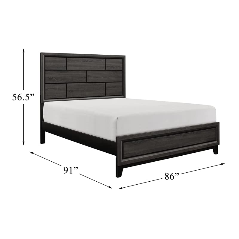 Pemberly Row Modern Engineered Wood California King Bed in Gray