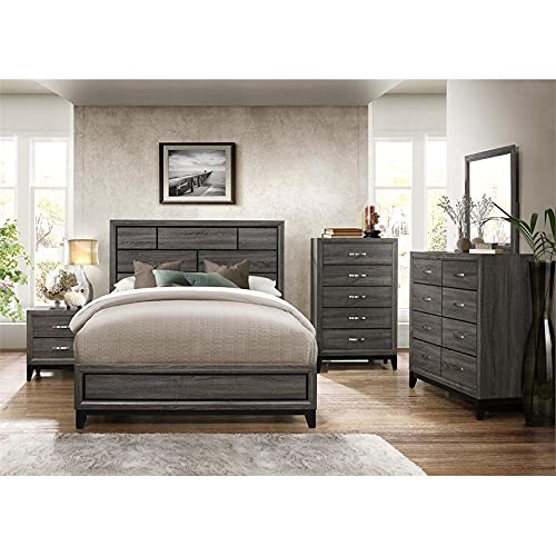 Pemberly Row Modern Engineered Wood California King Bed in Gray