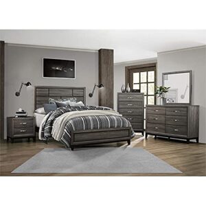 Pemberly Row Modern Engineered Wood California King Bed in Gray