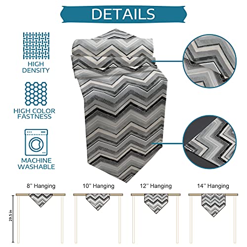 Big buy store Table Runner Gray Wave Striped Zig Zag Chevron Cotton Line Table Covers for Dinner Kitchen Wedding Indoor and Outdoor Parties Nordic Style Table Setting Decor -13 x 36 inch