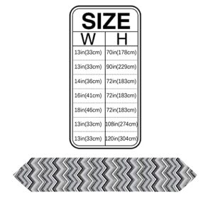 Big buy store Table Runner Gray Wave Striped Zig Zag Chevron Cotton Line Table Covers for Dinner Kitchen Wedding Indoor and Outdoor Parties Nordic Style Table Setting Decor -13 x 36 inch