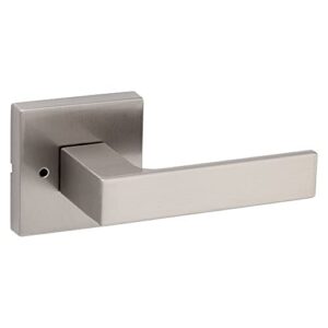 kwikset singapore privacy door lever for bedroom and bathroom doors with microban in satin nickel