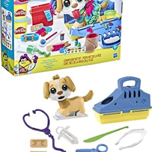 Play-Doh Care 'n Carry Vet Playset for Kids 3 Years and Up with Toy Dog, Storage, 10 Tools, and 5 Modeling Compound Colors, Non-Toxic