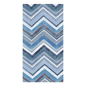 big buy store zig zag chevron geometric lines kitchen dish towels, soft lightweight microfiber absorbent hand towel northern europe blue tea towel for kitchen bathroom 18x28in