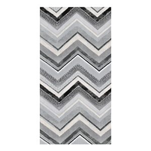 big buy store gray wave striped zig zag chevron kitchen dish towels, soft lightweight microfiber absorbent hand towel nordic style tea towel for kitchen bathroom 18x28in