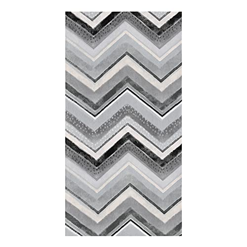 Big buy store Gray Wave Striped Zig Zag Chevron Kitchen Dish Towels, Soft Lightweight Microfiber Absorbent Hand Towel Nordic Style Tea Towel for Kitchen Bathroom 18x28in