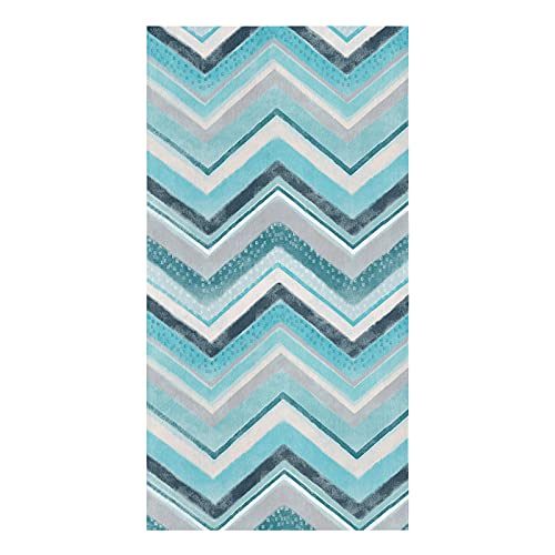 Big buy store Zig Zag Chevron Wave Stripe Kitchen Dish Towels, Soft Lightweight Microfiber Absorbent Hand Towel Turquoise Nordic Style Tea Towel for Kitchen Bathroom 18x28in