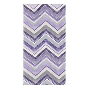 big buy store geometry stripe chevron zig zag kitchen dish towels, soft lightweight microfiber absorbent hand towel purple nordic design tea towel for kitchen bathroom 18x28in